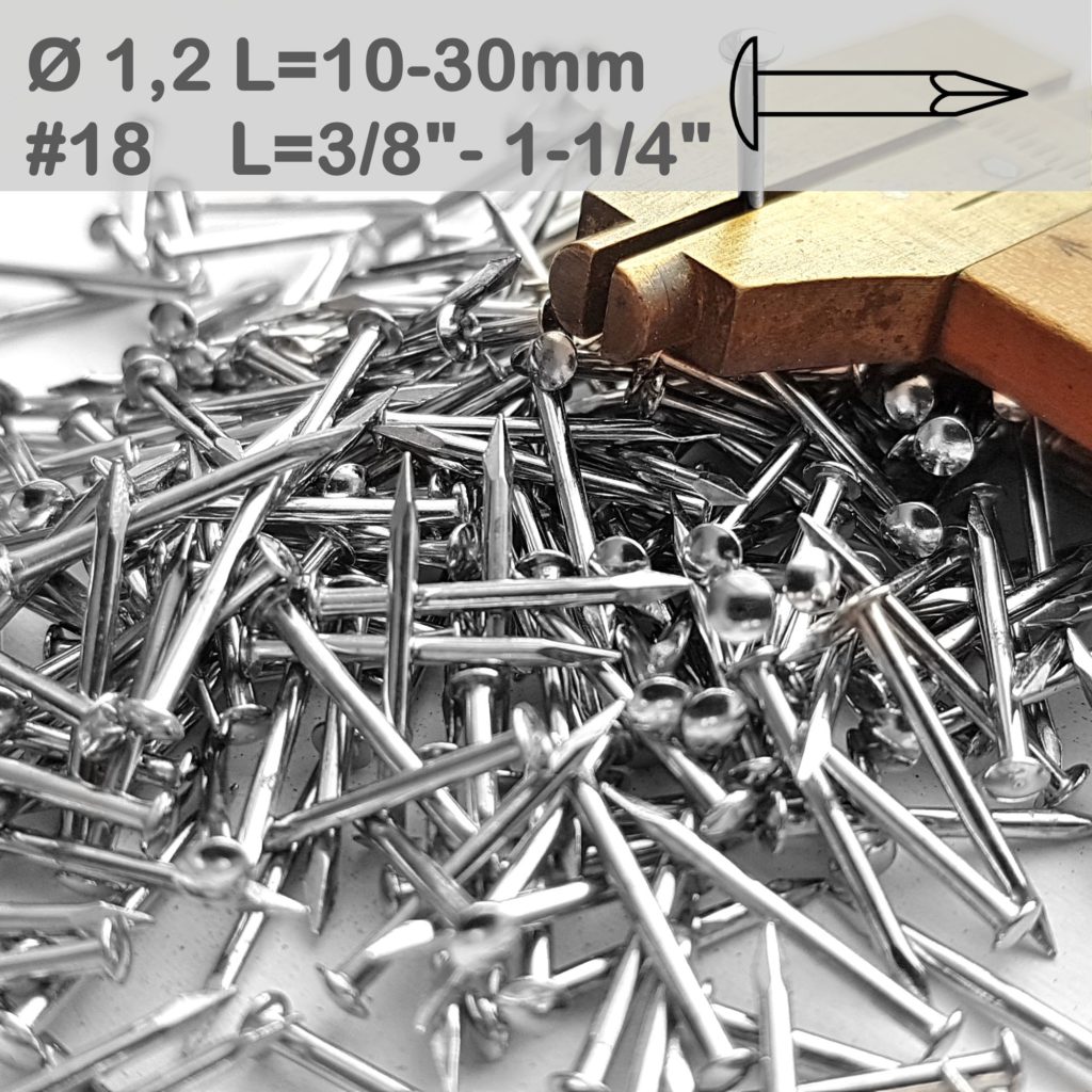 Silver Nickel-Plated Nails Tacks Pins Studs Blackbird Nails Web Shop